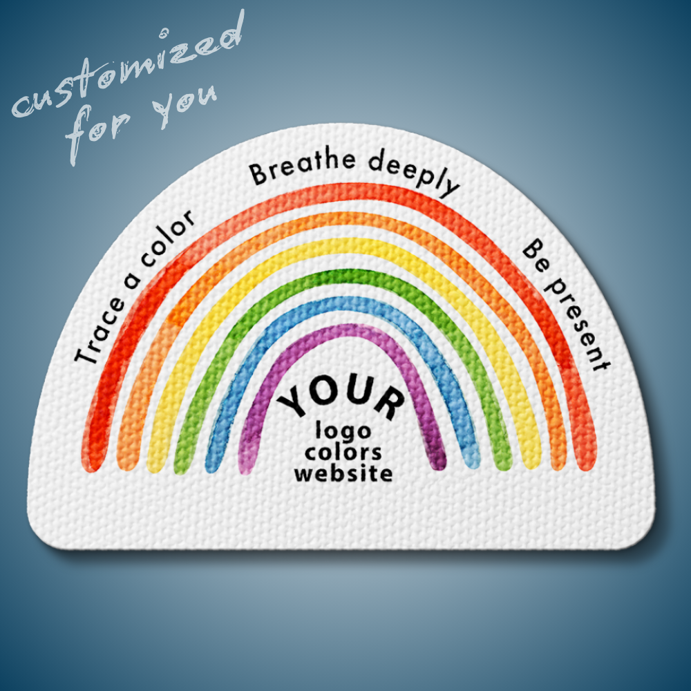 Sensory Watercolor Rainbow Breathing Sticker - Custom Logo 3"