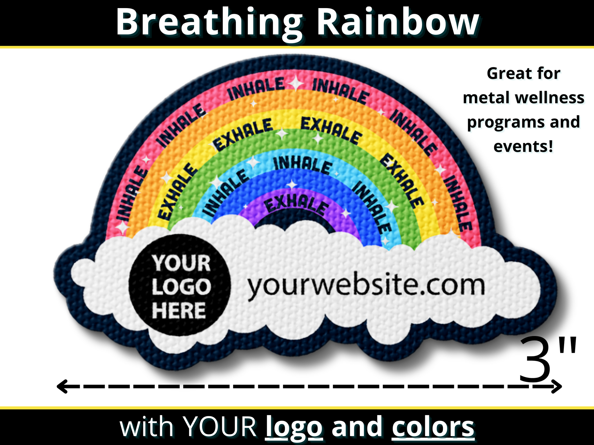 Branded Breathing Rainbow – Custom Textured Stickers