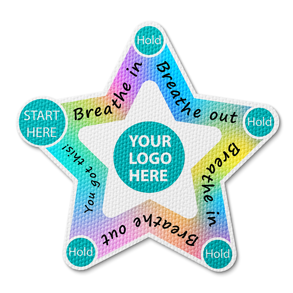 Branded Breathing Star – Custom Textured Stickers